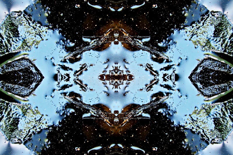 Abstract Ice Pattern and Drawing Appearing on the Surface of the Water ...