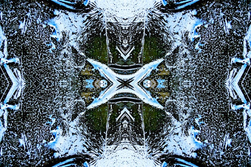 Abstract Ice Pattern and Drawing Appearing on the Surface of the Water ...