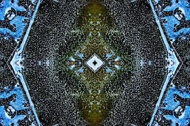 Abstract Ice Pattern and Drawing Appearing on the Surface of the Water ...