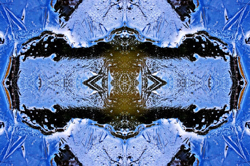 Abstract Ice Pattern and Drawing Appearing on the Surface of the Water ...