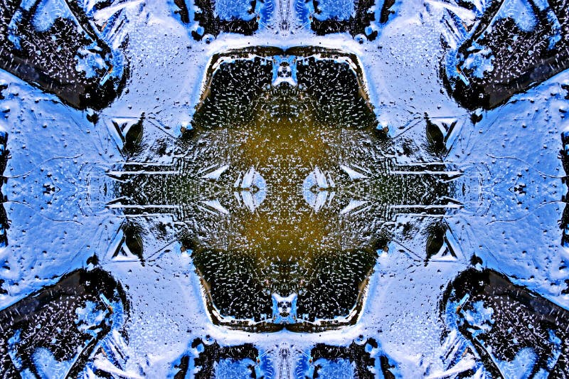 Abstract Ice Pattern and Drawing Appearing on the Surface of the Water ...