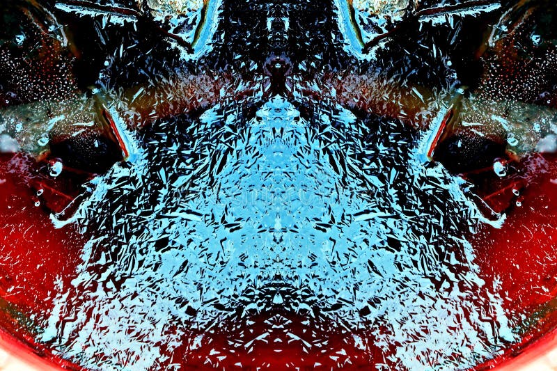 Abstract Ice Pattern and Drawing Appearing on the Surface of the Water ...