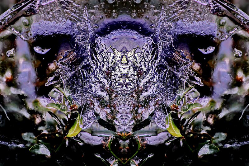 Abstract Ice Pattern and Drawing Appearing on the Surface of the Water ...