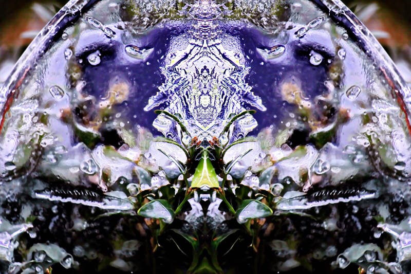 Abstract Ice Pattern and Drawing Appearing on the Surface of the Water ...