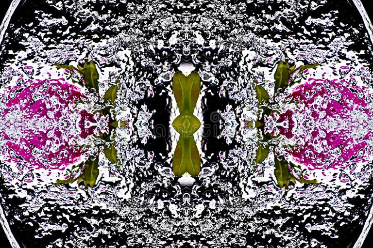 Abstract Ice Pattern and Drawing Appearing on the Surface of the Water ...