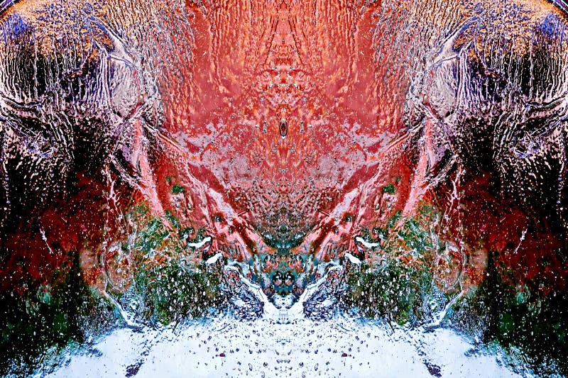 Abstract Ice Pattern and Drawing Appearing on the Surface of the Water ...