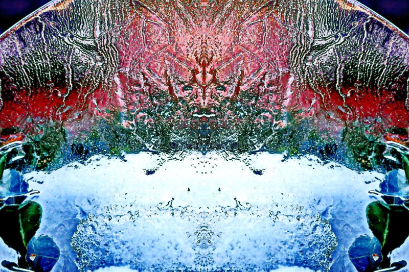 Abstract Ice Pattern and Drawing Appearing on the Surface of the Water ...