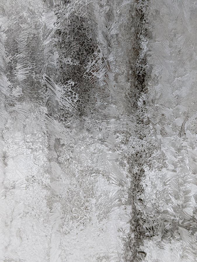 Abstract Ice Textures on a Car Window in Winter Stock Image - Image of ...
