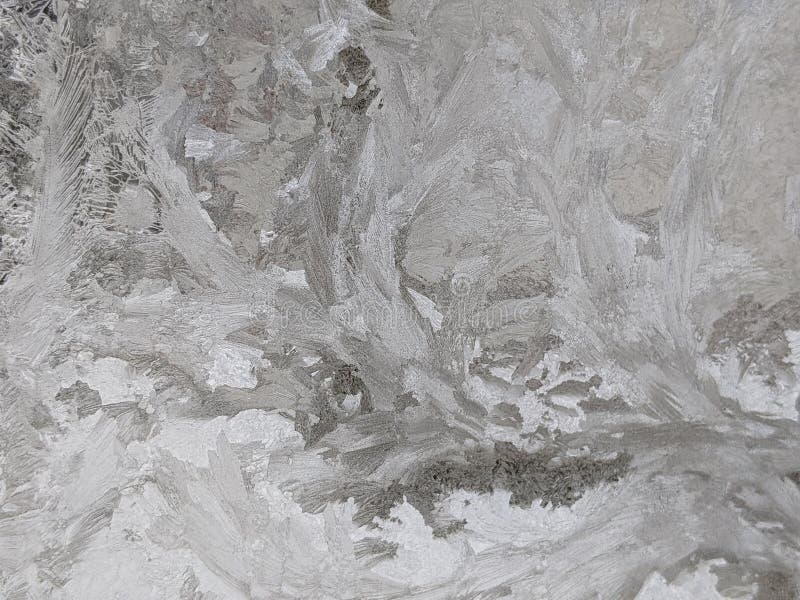 Abstract Ice Textures on a Car Window in Winter Stock Photo - Image of ...