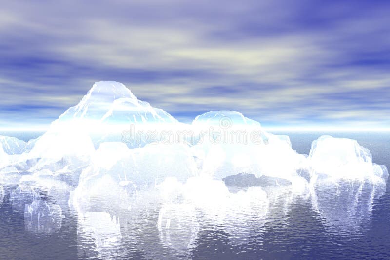 HDRI, Icebergs in the Ocean, Abstract Background Stock Illustration ...
