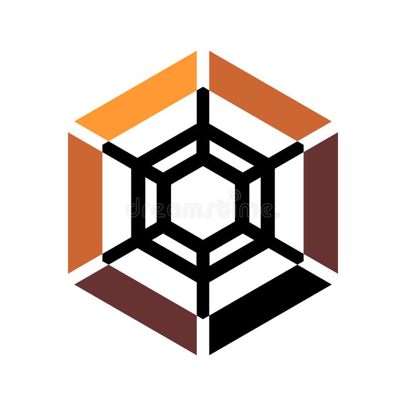 Abstract Icon in Hexagon Shape. Geometric Design Element Stock Vector ...