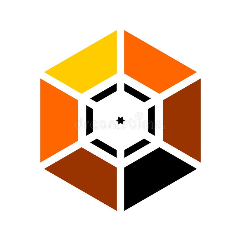 Abstract Icon in Hexagon Shape. Geometric Design Element Stock Vector ...