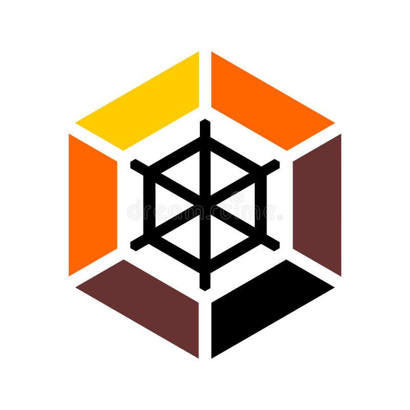 Abstract Icon in Hexagon Shape. Geometric Design Element Stock Vector ...