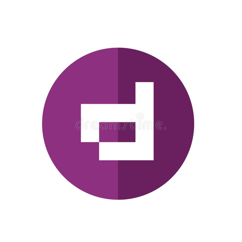Abstract Icon for Letter D, Purple Color Web Icon - Vector Stock Vector ...