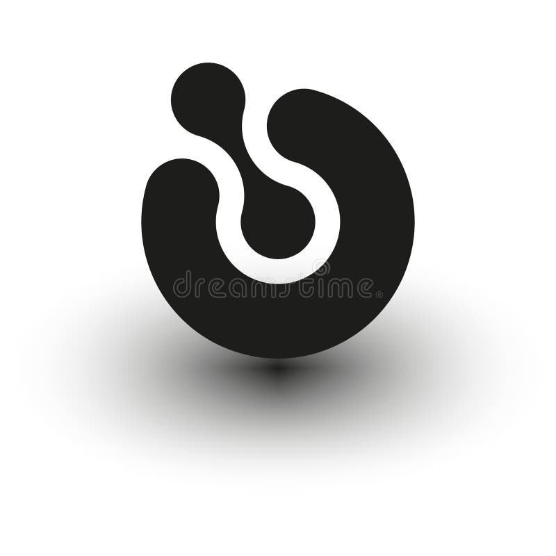 Abstract Icon. Modern Black Symbol. Circular Shape Design. Vector ...
