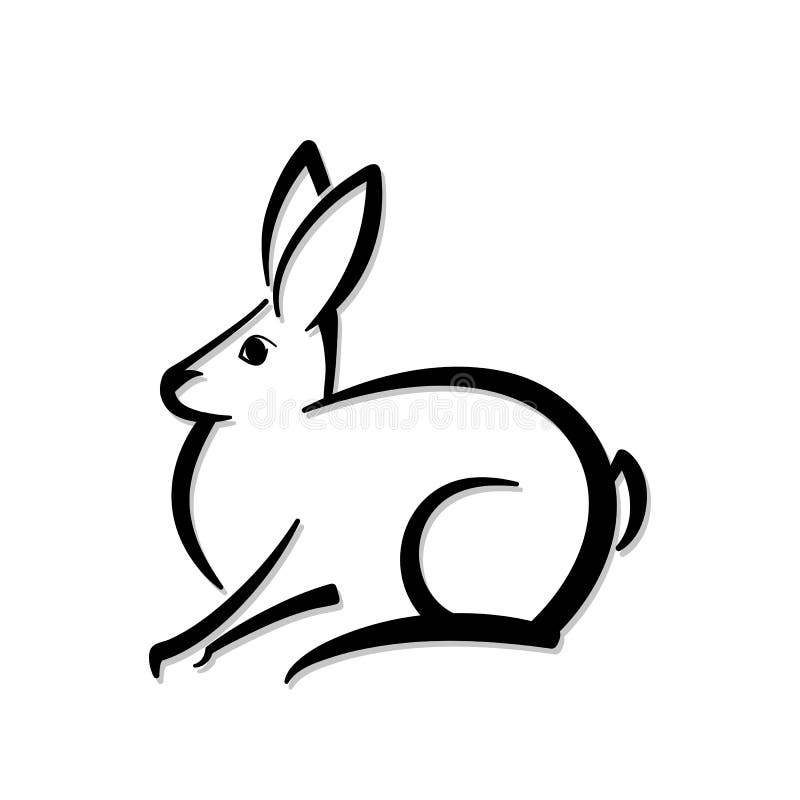 Abstract Icon of a Rabbit Shape. Stock Vector - Illustration of brand ...