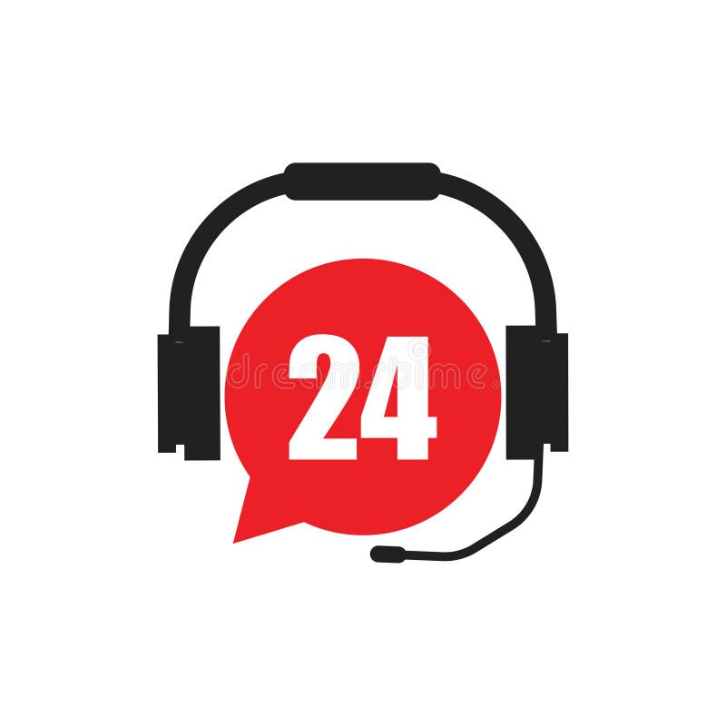 Abstract Icon with Red Tech Support for Marketing Design. Call Center ...