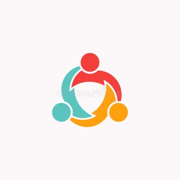 Abstract Icon Teamwork Unity Logo - Three Interlinked Colorful Figures ...
