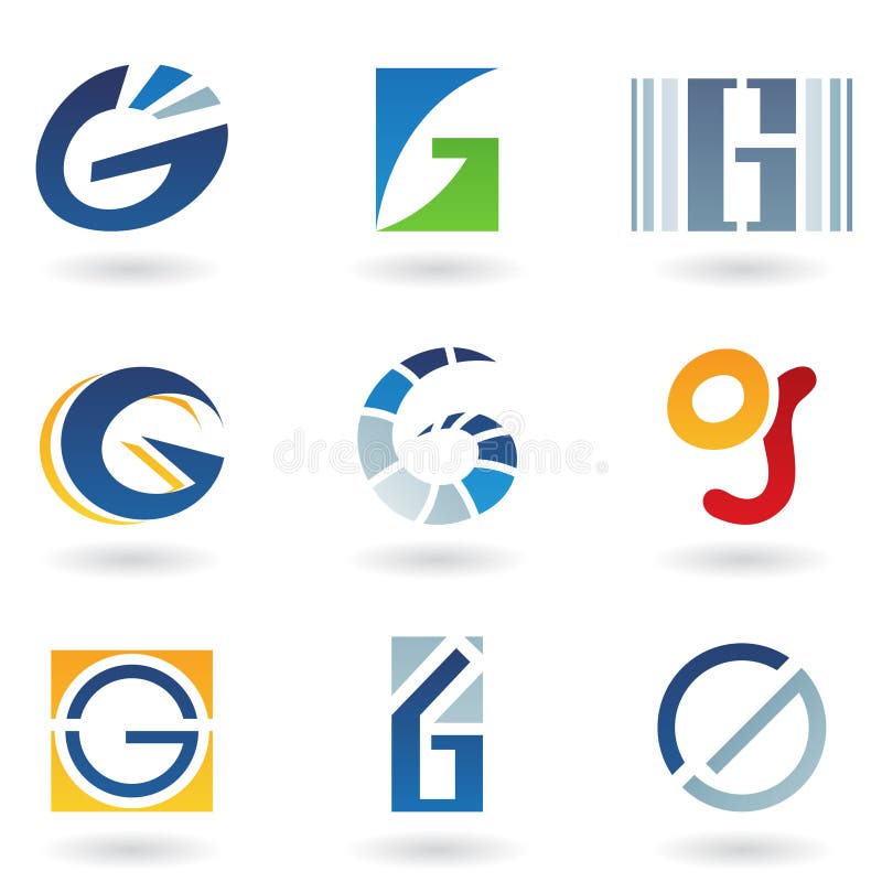 Abstract Icons for Letter G Stock Vector - Illustration of blue ...