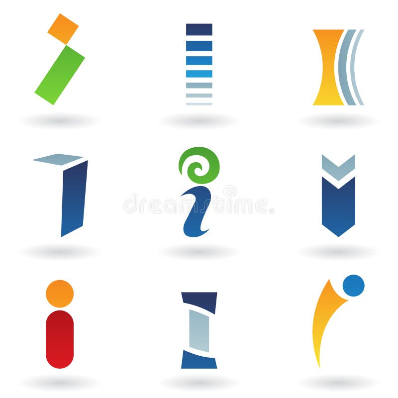 Abstract Icons for Letter I Stock Vector - Illustration of blue ...