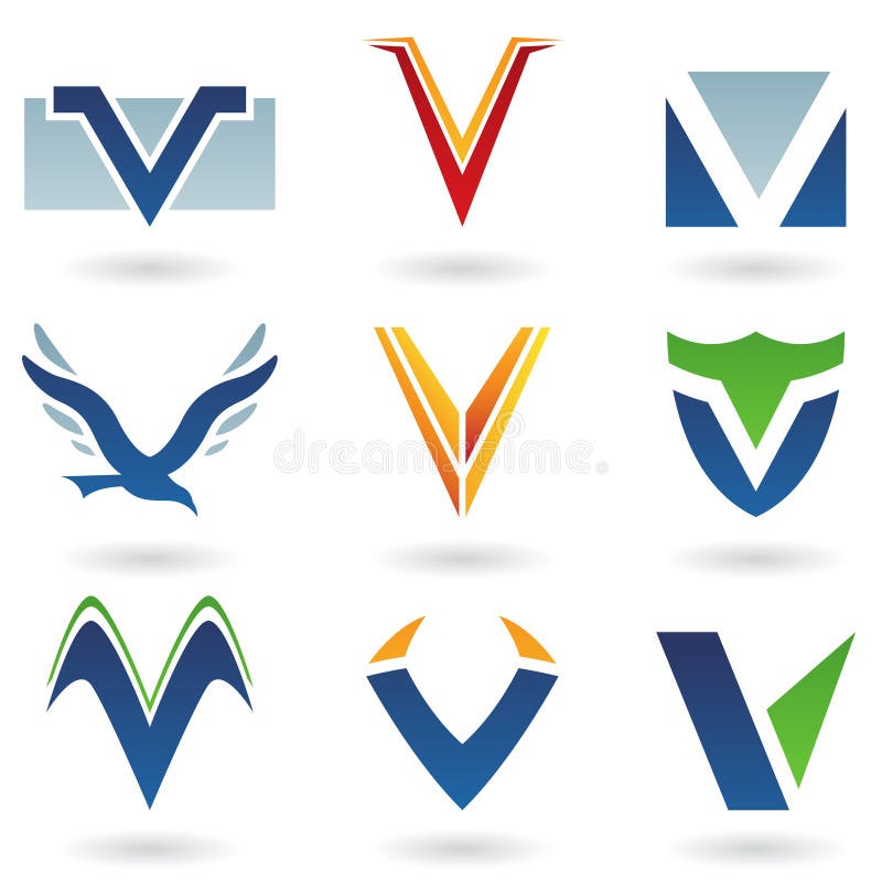 Abstract Icons for Letter V Stock Vector - Illustration of branding ...