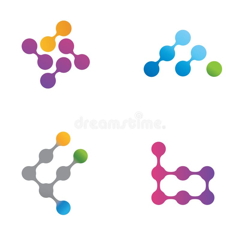 Abstract icons set stock vector. Illustration of molecule - 41057541