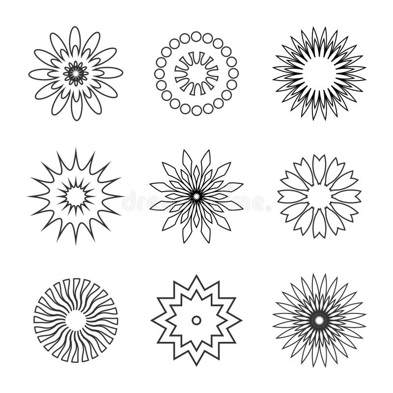 Abstract Icons Set. Decorative Circle Design Elements Stock Vector ...