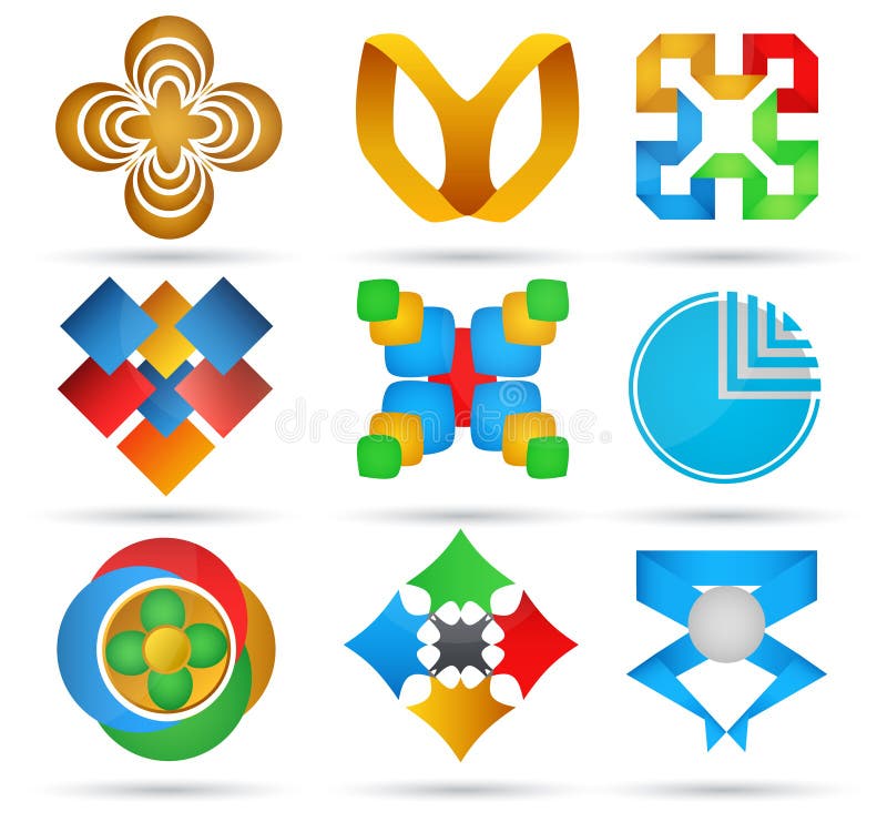 Abstract icons. stock vector. Illustration of ribbon - 35550528