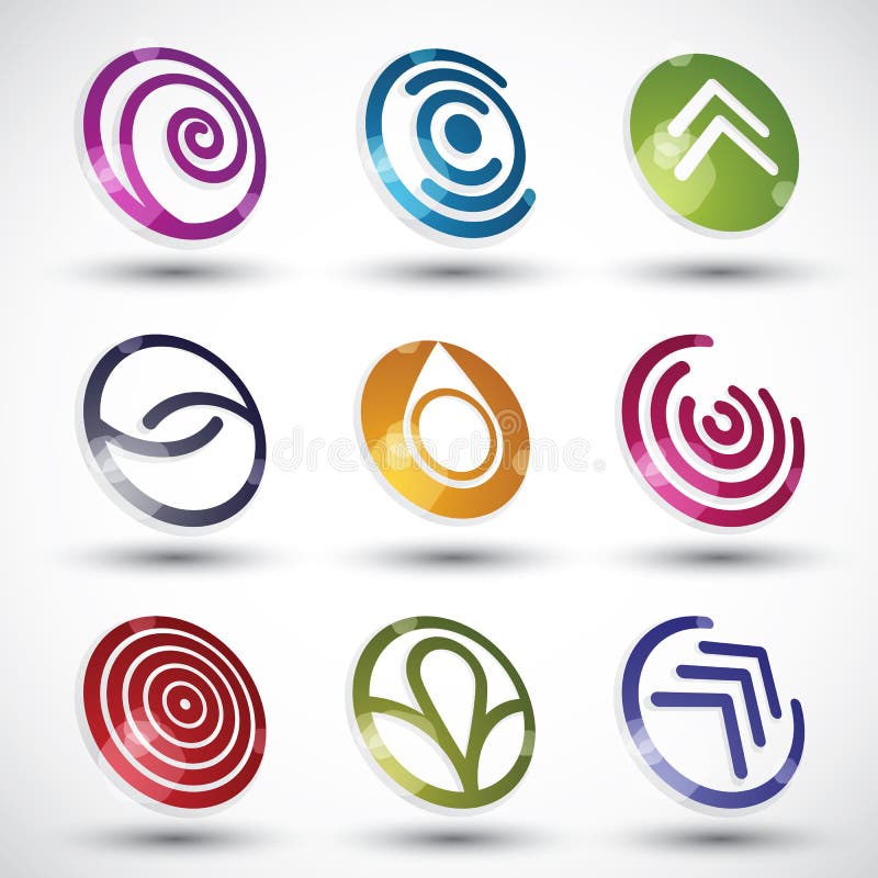 Round symbols set. stock vector. Illustration of graphic - 42987808