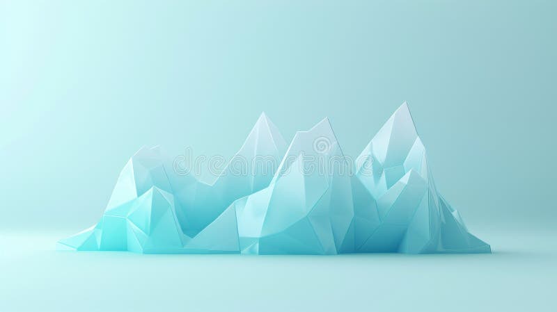 Abstract Icy Mountain Shapes in Pastel Blue Tones Stock Illustration ...