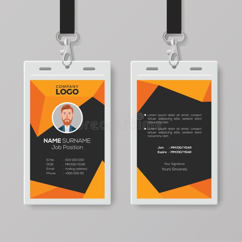 Abstract ID Card Template with Geometric Style Stock Vector ...