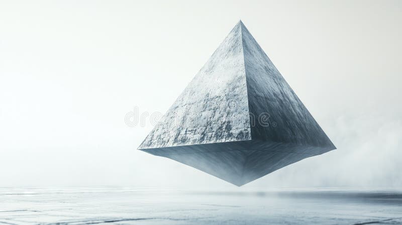 Abstract Idea of a Floating Pyramid Construction in a Futuristic ...