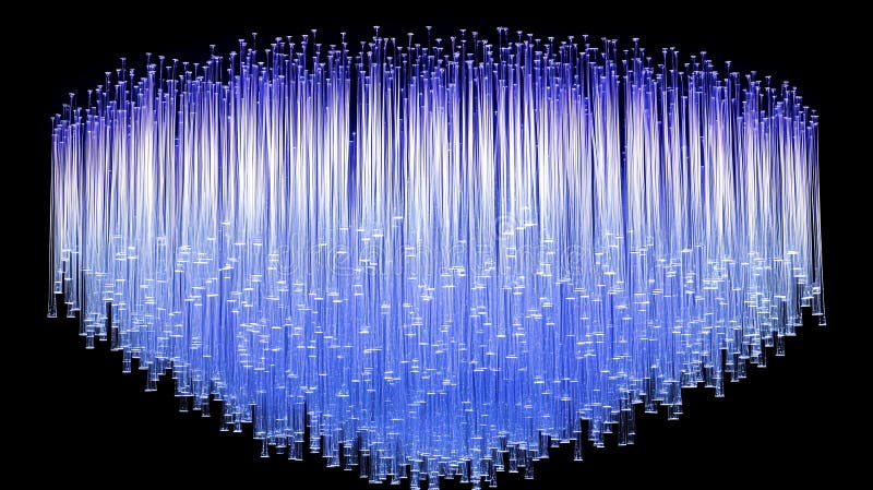 Abstract Illuminated Fiber Optic Light Sculpture Modern Art ...