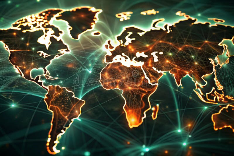 Abstract Illuminated Global Connectivity Map Stock Illustrations – 2,614 Abstract Illuminated ...