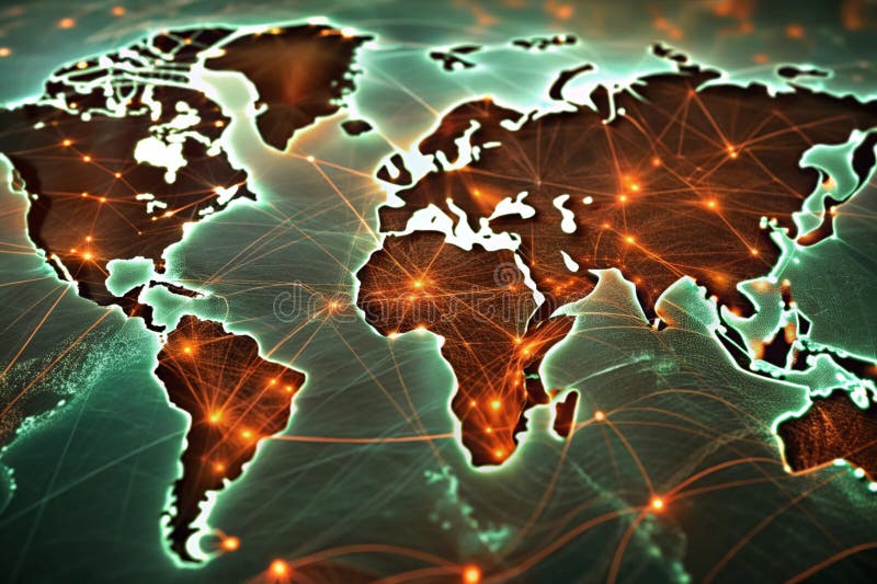 Abstract Illuminated Global Connectivity Map Stock Illustrations – 2,012 Abstract Illuminated ...