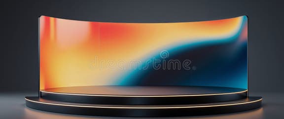Abstract Illuminated Stage Platform Backdrop for Product Showcases and ...