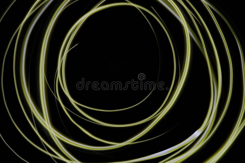 Abstract Illuminated Yellow Circle Swirl Lines Stock Illustration ...
