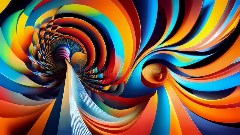 Abstract Illusionism Art stock illustration. Illustration of colorful ...