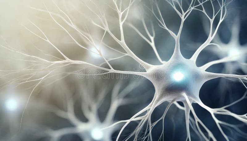 Abstract Illustrated Background with Neuron Illustrations of Nerve ...