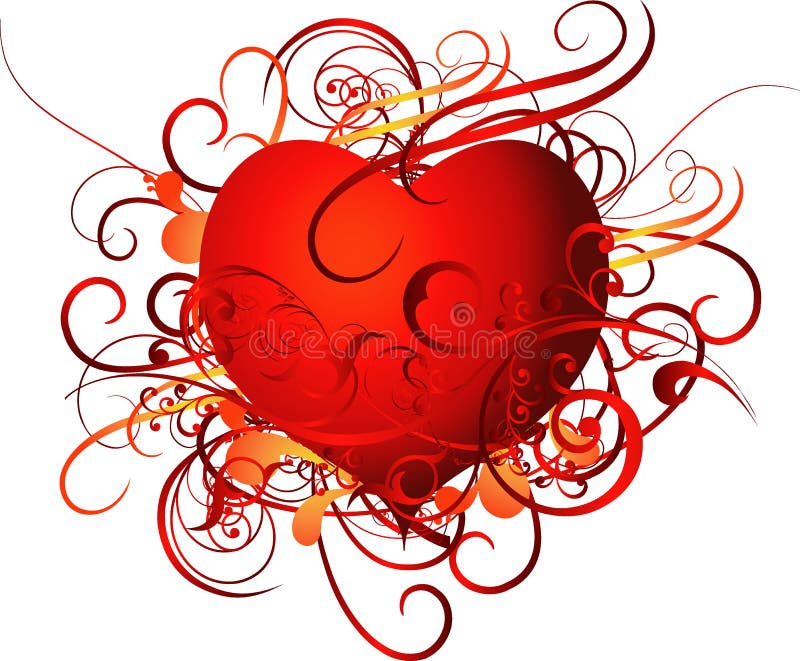 Abstract illustrated heart stock illustration. Illustration of graphic ...