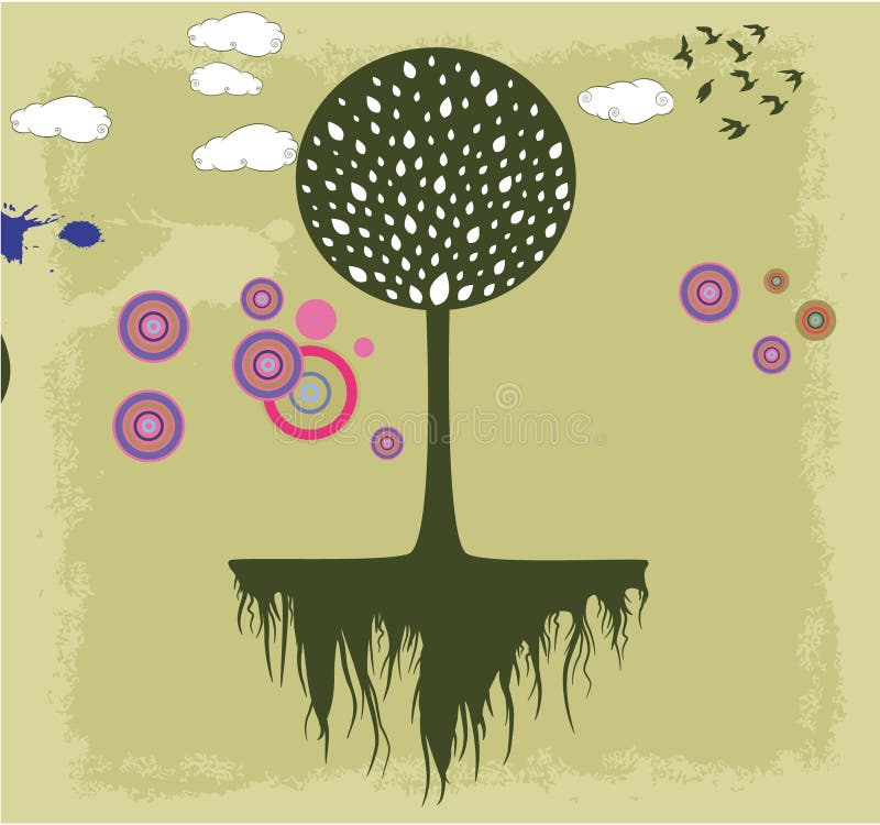 Abstract Cartoon Tree with Place for Your Text Stock Vector ...