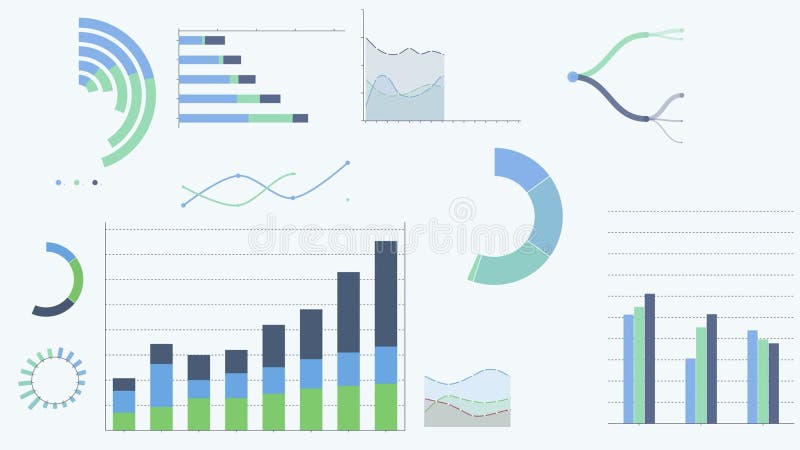 Abstract Illustration of Analysis Data Technology, Graphs, Charts on ...