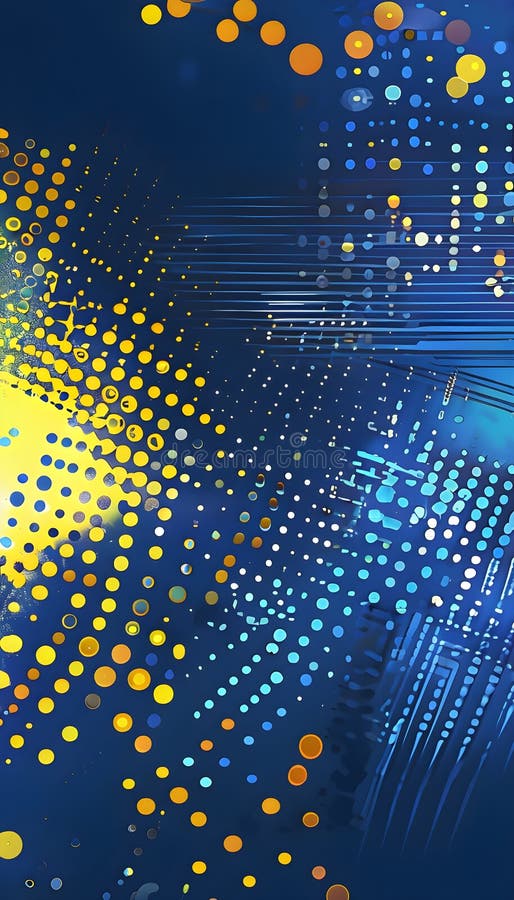 Symbol for Artificial Intelligence, Lines, Dots and Pattern in Vibrant ...