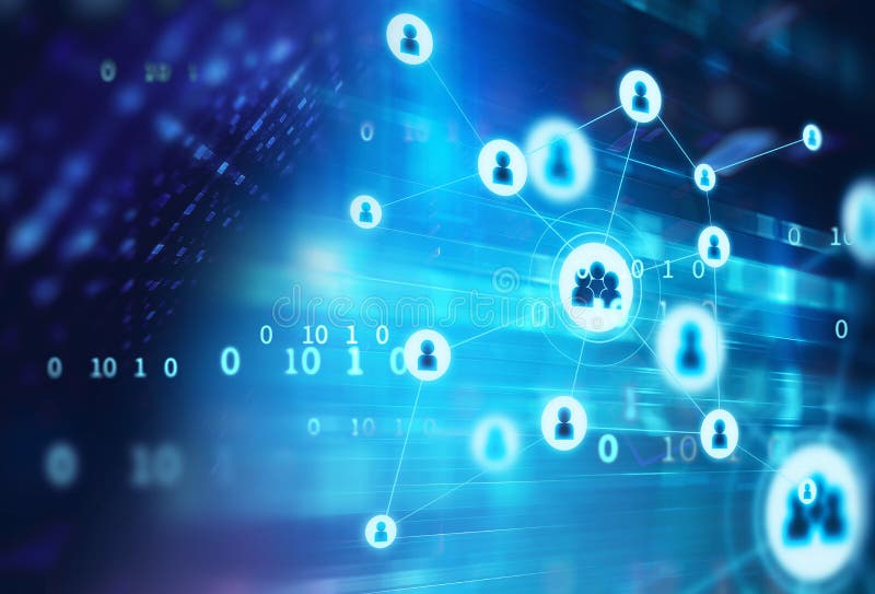 Abstract Illustration Background with User Icon and Connecting D Stock ...