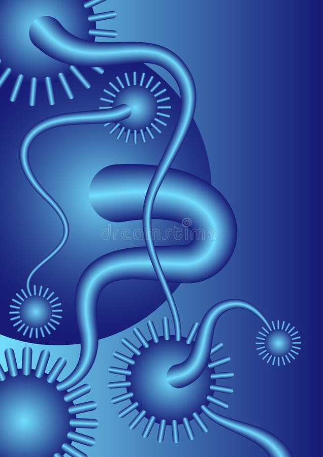 Abstract Illustration. Balls with Spikes and Tails Fly in Space Stock ...