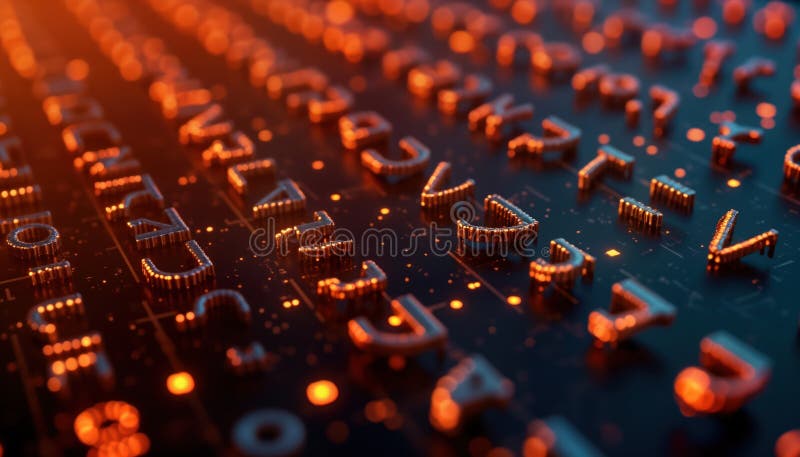 Abstract Illustration Of Binary Coding Programming Concept Metallic