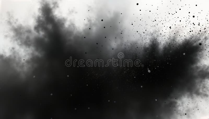 Abstract Illustration of Black Dust, Powder Particles Scattered on ...