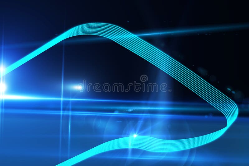 Abstract Illustration of Blue Glowing Light Trails Against Blue ...