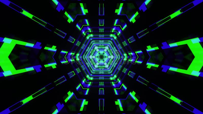 Abstract Illustration Blue Green Neon Visual Dynamic Loop Background of ...