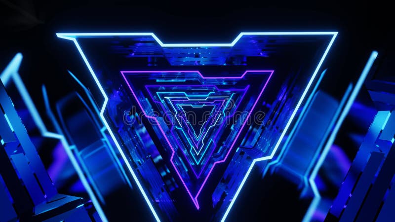 Abstract Illustration Blue Neon Visual Dynamic Loop Background of ...